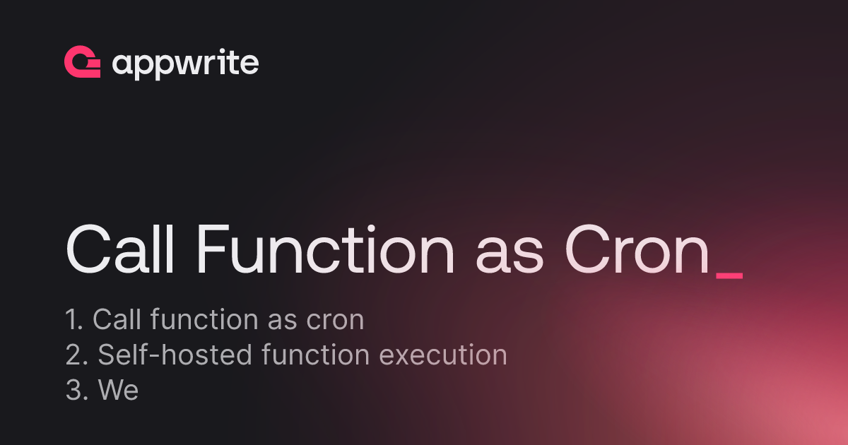 Call Function As Cron Threads Appwrite Call Function As Cron Threads Appwrite